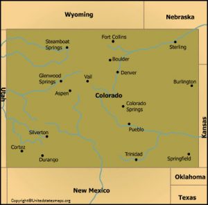 Labeled Colorado Map With Capital And Cities in Pdf