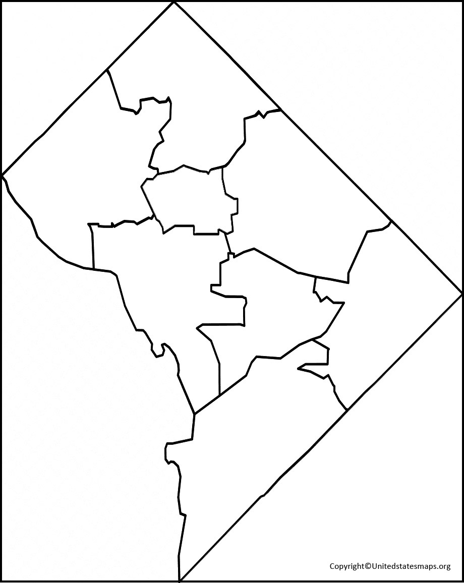 Blank District Of Columbia Map | District of Columbia Map