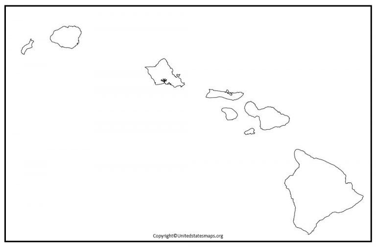 Blank Hawaii Map | Printable Map Of Hawaii in PDF