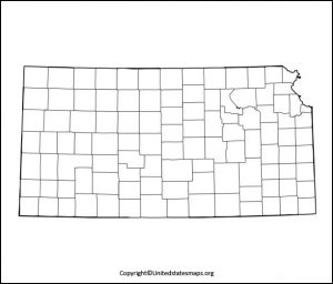 Blank Kansas Map | Printable Map of Kansas in Pdf