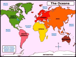 World Map With Oceans | Map Of The World Oceans