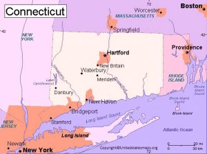 Labeled Connecticut Map With Capital And Cities in Pdf