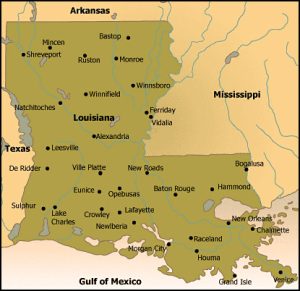 Labeled Louisiana Map With Capital & Cities In Pdf.