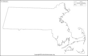 Blank Massachusetts Map | Printable Map Of Massachusetts PDF