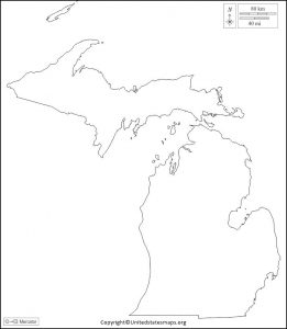 Blank Michigan Map | Printable Map Of Michigan in PDF