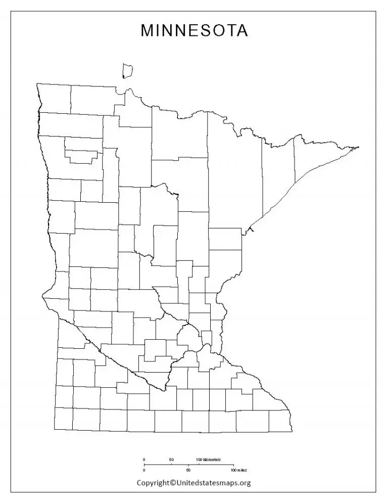 Blank Minnesota Map | Printable Map Of Minnesota in PDF