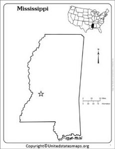 Blank Mississippi Map | Printable Map Of Mississippi in PDF