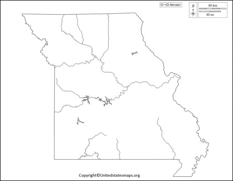 Blank Missouri Map | Printable Map Of Missouri in PDF
