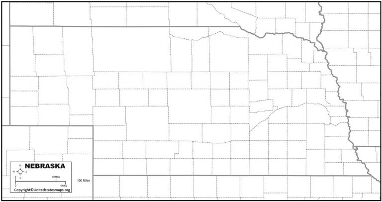 Blank Nebraska Map | Printable Map Of Nebraska in PDF