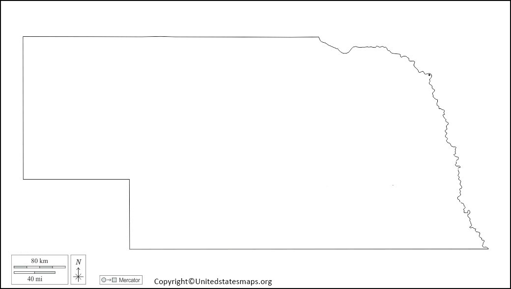 Blank Nebraska Map | Printable Map Of Nebraska in PDF