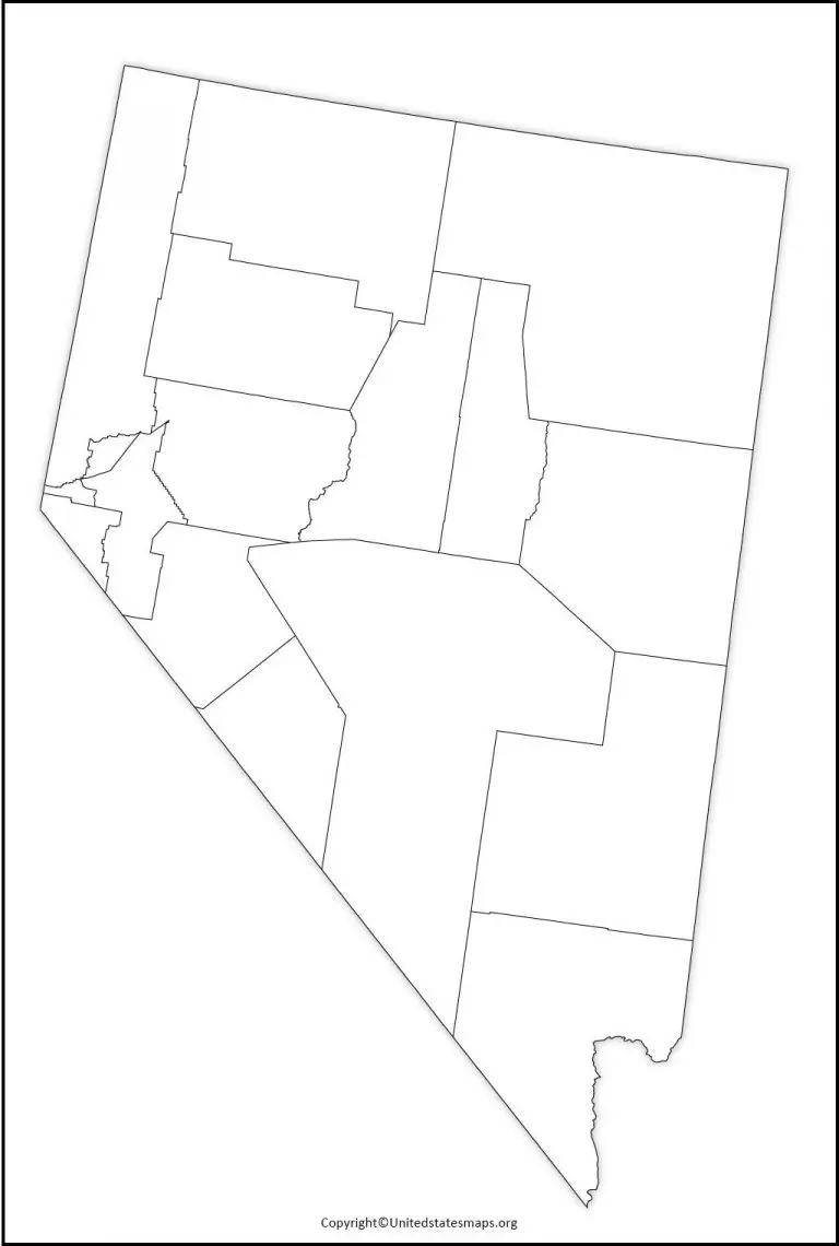 Blank Nevada Map | Printable Map Of Nevada in PDF