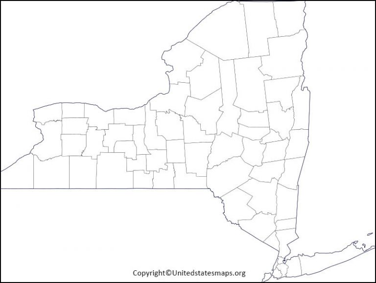 Blank New York Map | Printable Map Of New York in PDF