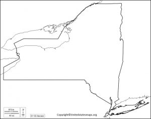 Blank New York Map | Printable Map Of New York in PDF