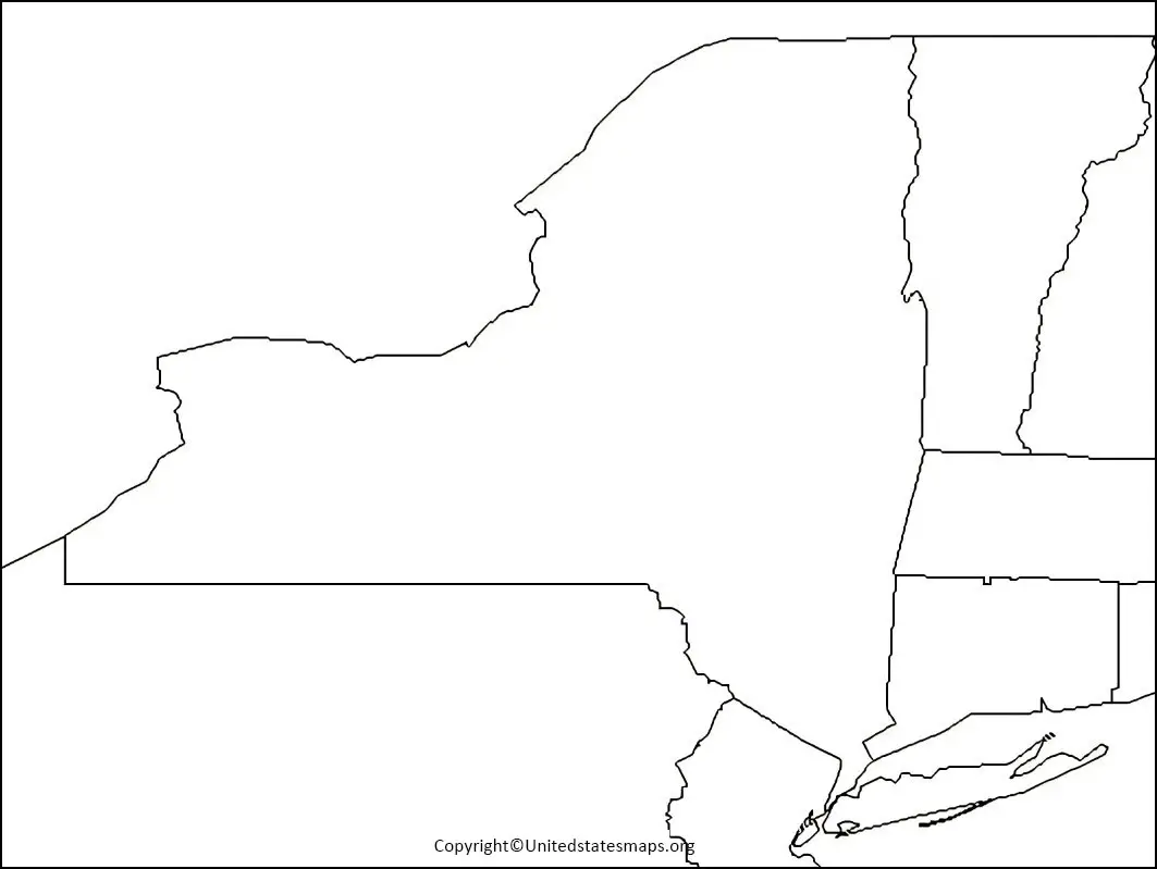 Blank New York Map | Printable Map Of New York in PDF