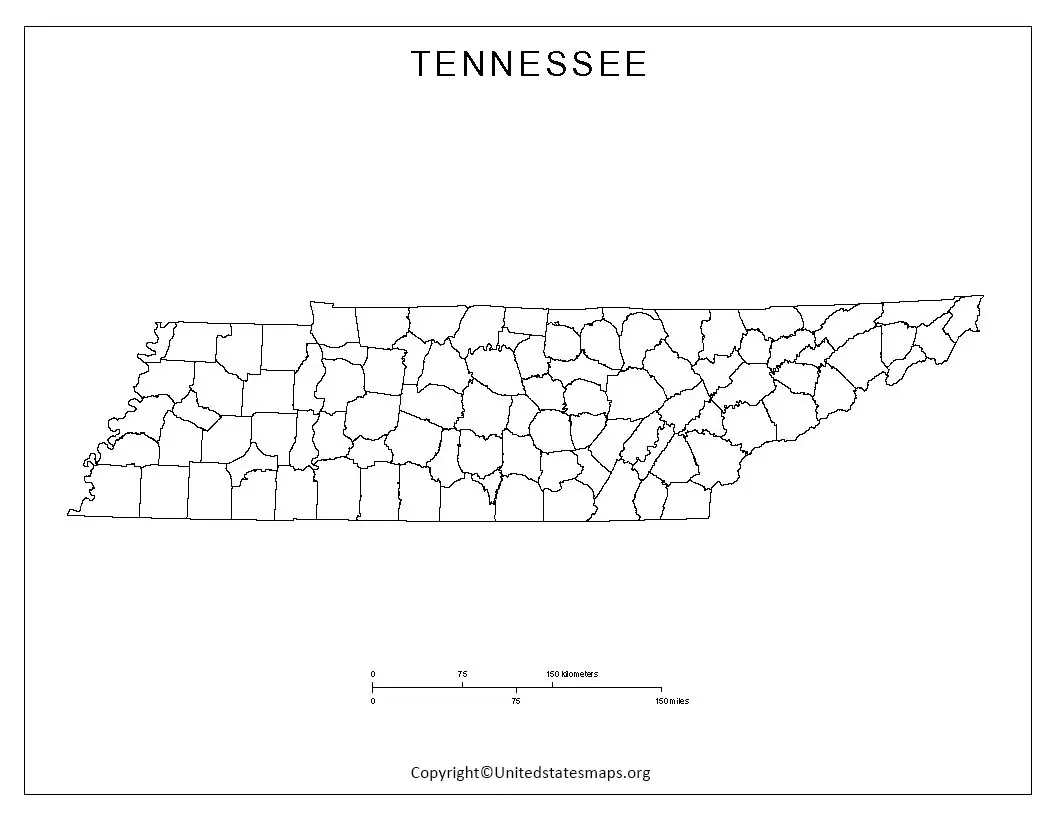 Blank Tennessee Map | Printable Map Of Tennessee in PDF