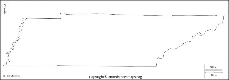 Blank Tennessee Map | Printable Map Of Tennessee in PDF