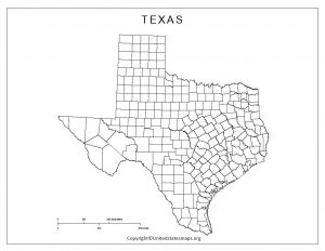 Blank Texas Map | Printable Map Of Texas in PDF