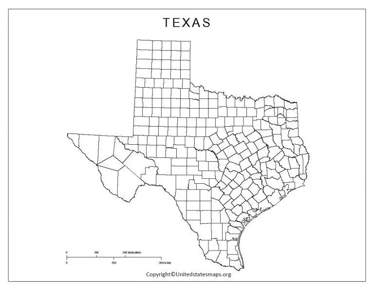 Blank Texas Map | Printable Map Of Texas in PDF