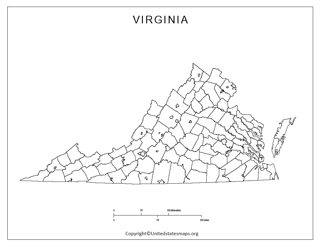 Blank Virginia Map | Printable Map Of Virginia in PDF