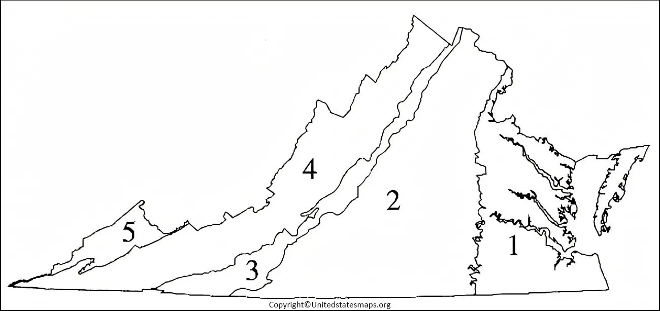 Blank Virginia Map | Printable Map Of Virginia in PDF