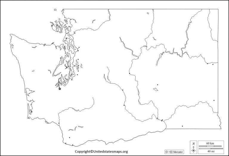 Blank Washington Map | Printable Map Of Washington in PDF