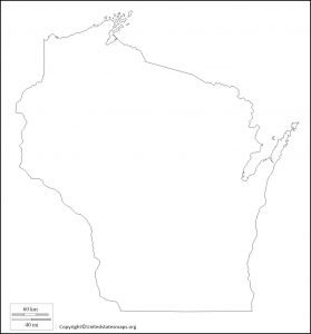 Blank Wisconsin Map | Printable Map of Wisconsin in Pdf
