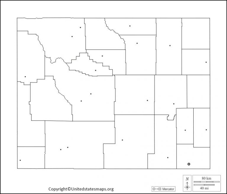 Blank Wyoming Map | Printable Map Of Wyoming in PDF