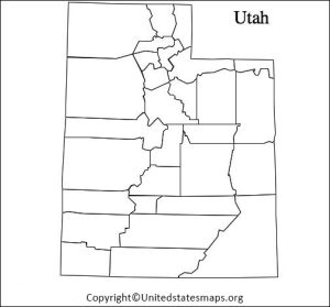 Blank Utah Map | Printable Map of Utah in Pdf