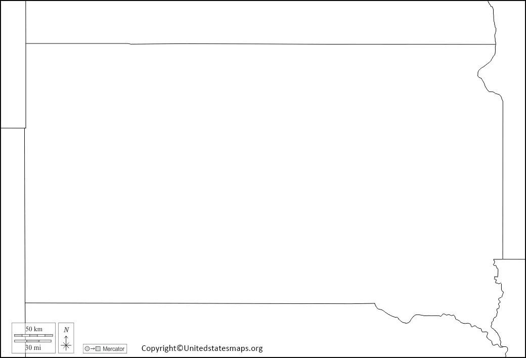 Blank South Dakota Map | Printable Map of South Dakota