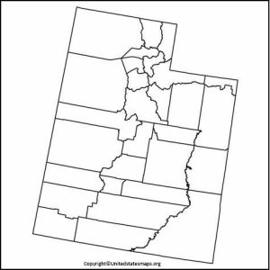 Blank Utah Map | Printable Map of Utah in Pdf
