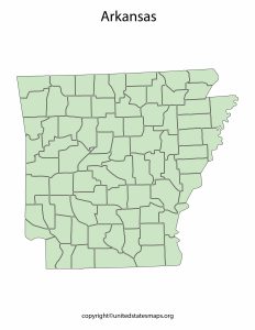 Blank Arkansas Map | Printable Map Of Arkansas in PDF