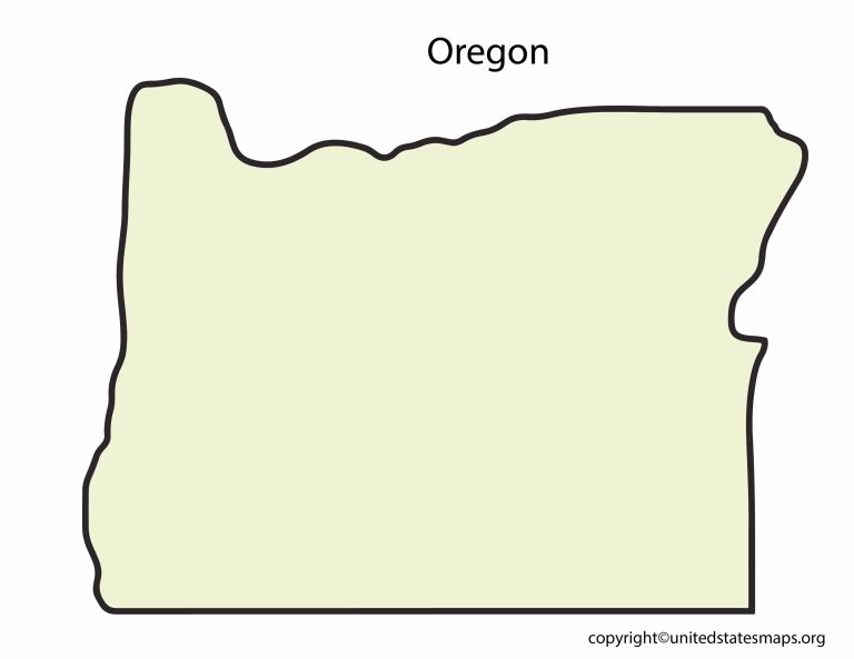 Blank Oregon Map | Printable Map Of Oregon in PDF