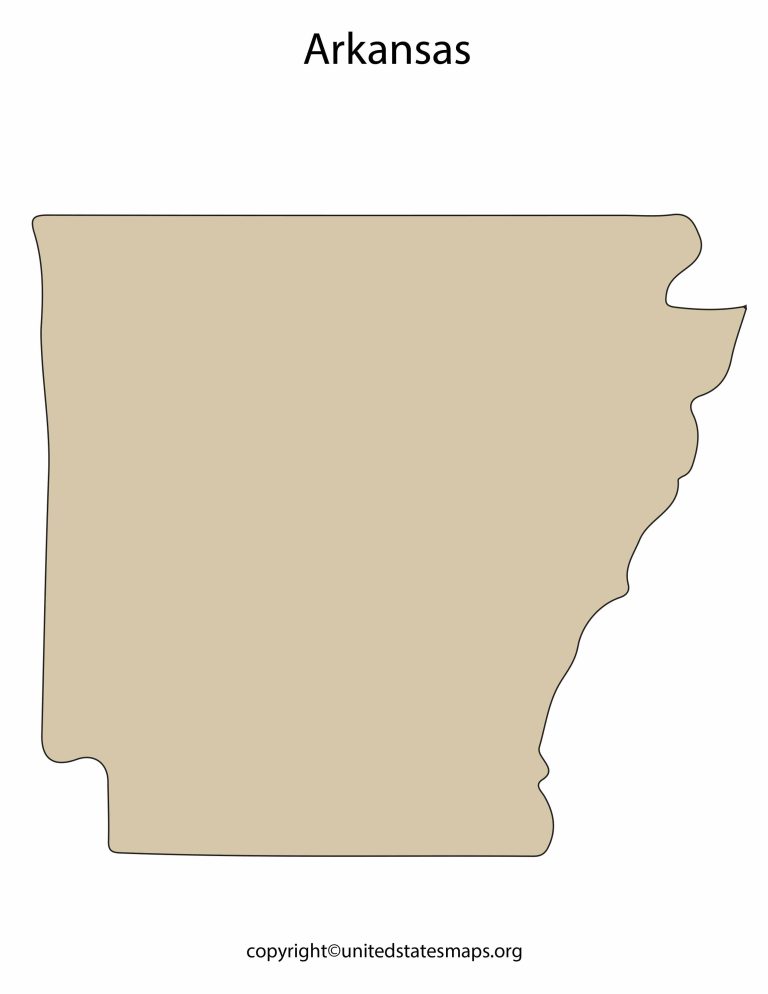 Blank Arkansas Map | Printable Map Of Arkansas in PDF