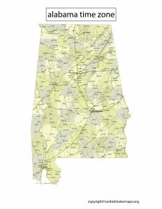 Alabama Time Zone Map | Time Zone Map of Alabama