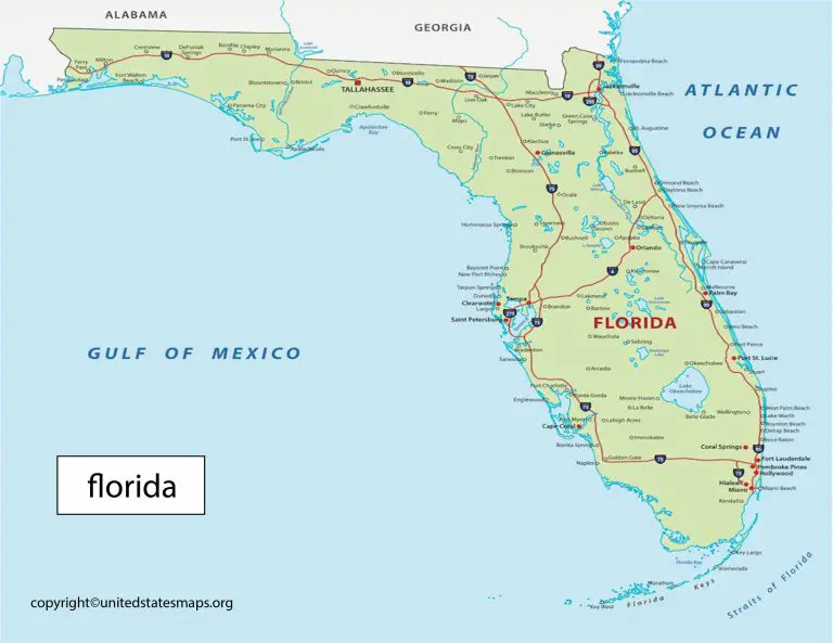 Florida Political Map | Political Map of Florida with Cities