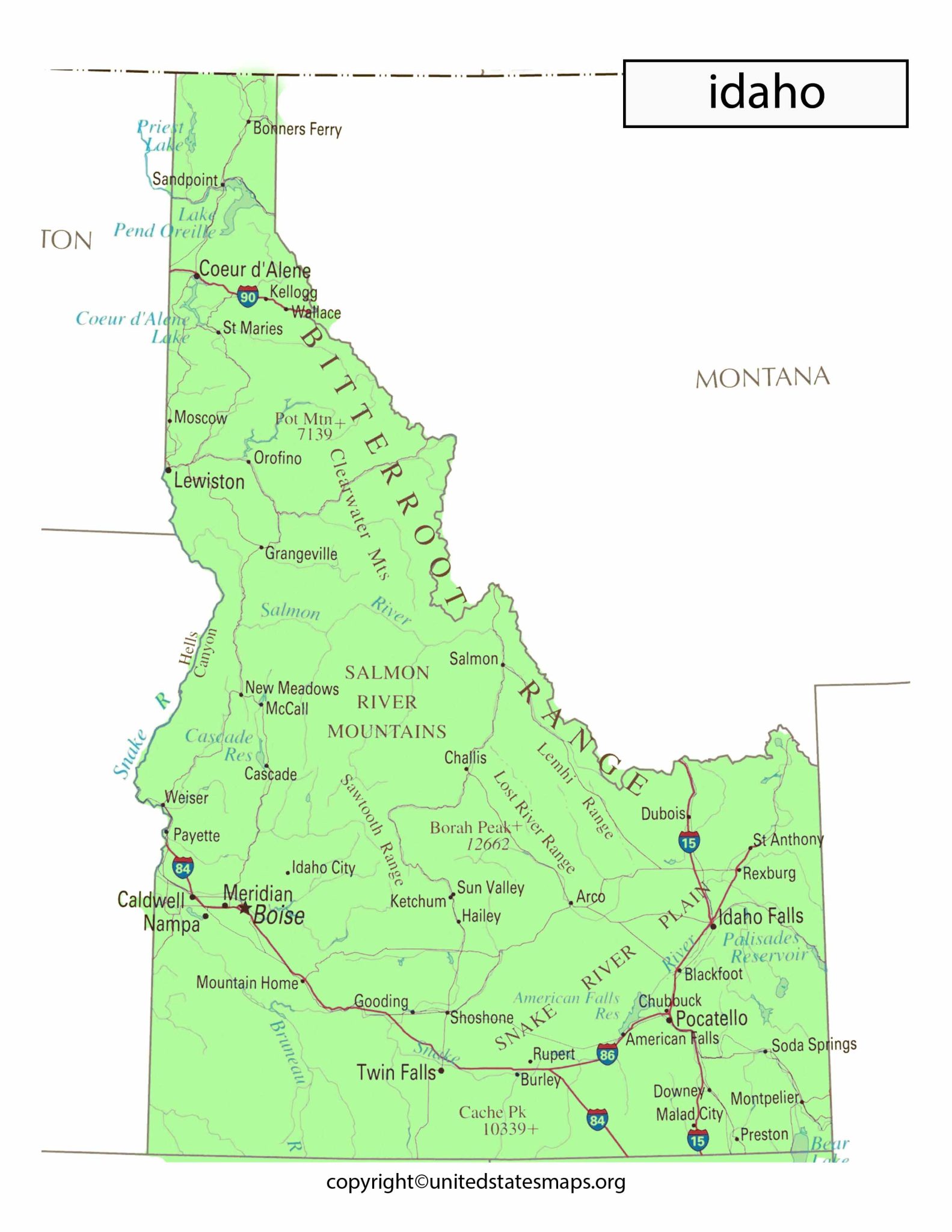 Idaho Political Map | Political Map of Idaho Counties