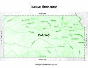 Kansas Time Zone Map | Time Zone Map of Kansas