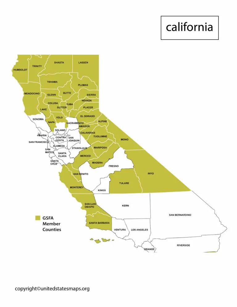 California Political Map | Political Map of California USA