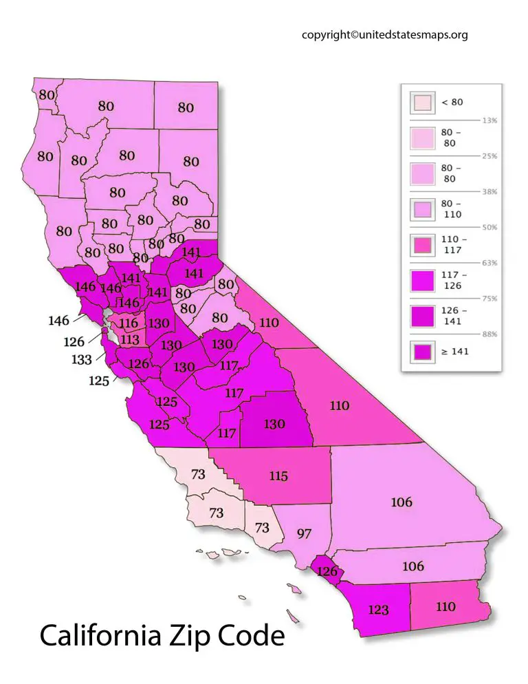 California Zip Code Map | Zip Codes in California Map