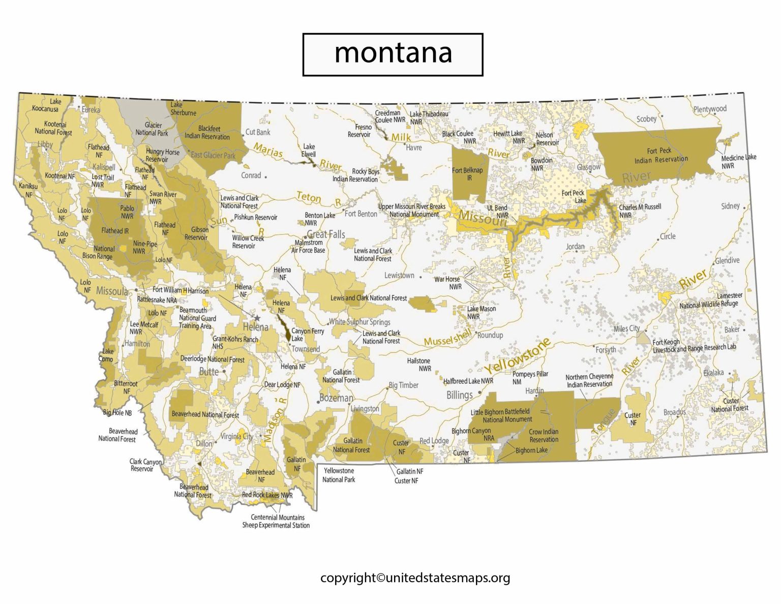 Montana Political Map | Political Map of Montana