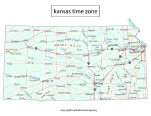 Kansas Time Zone Map | Time Zone Map of Kansas