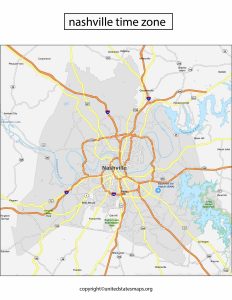 Nashville Time Zone Map | Time Zone Map for Nashville Tn