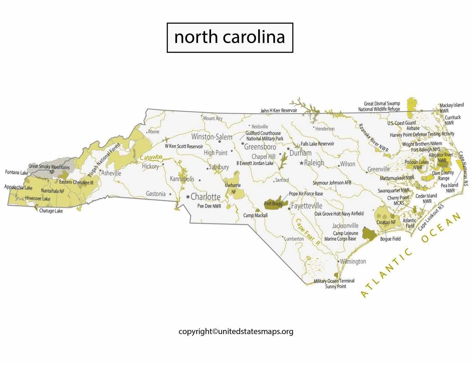 North Carolina County Map | County Map of North Carolina