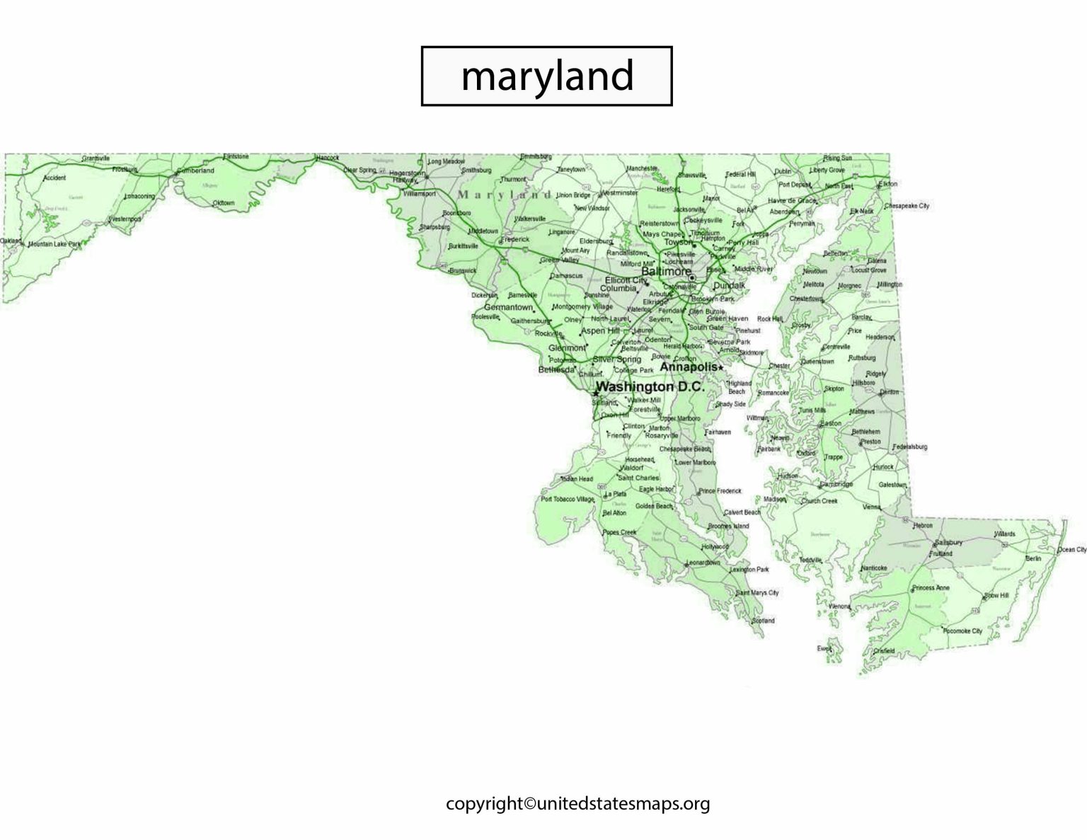 Maryland Political Map | Political Map of Maryland