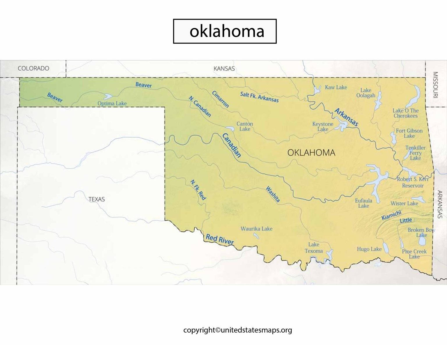 Oklahoma Political Map | Political Map of Oklahoma