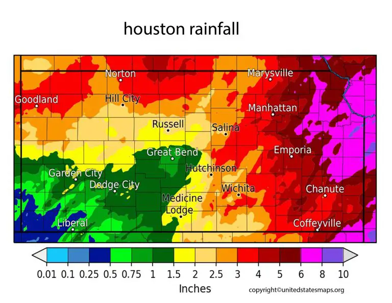 Kansas Rainfall Map | Rainfall Map of Kansas