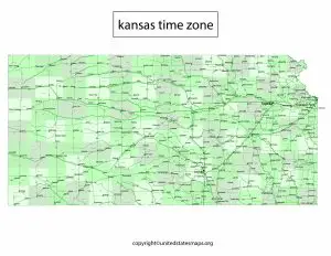 Kansas Time Zone Map | Time Zone Map of Kansas