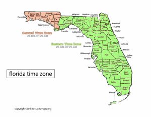 Florida Time Zone Map | Map of Florida Time Zones
