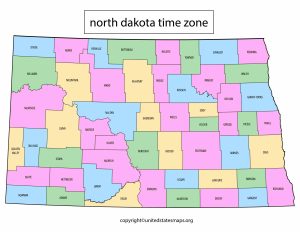 North Dakota Time Zone Map | US Time Zone Map North Dakota