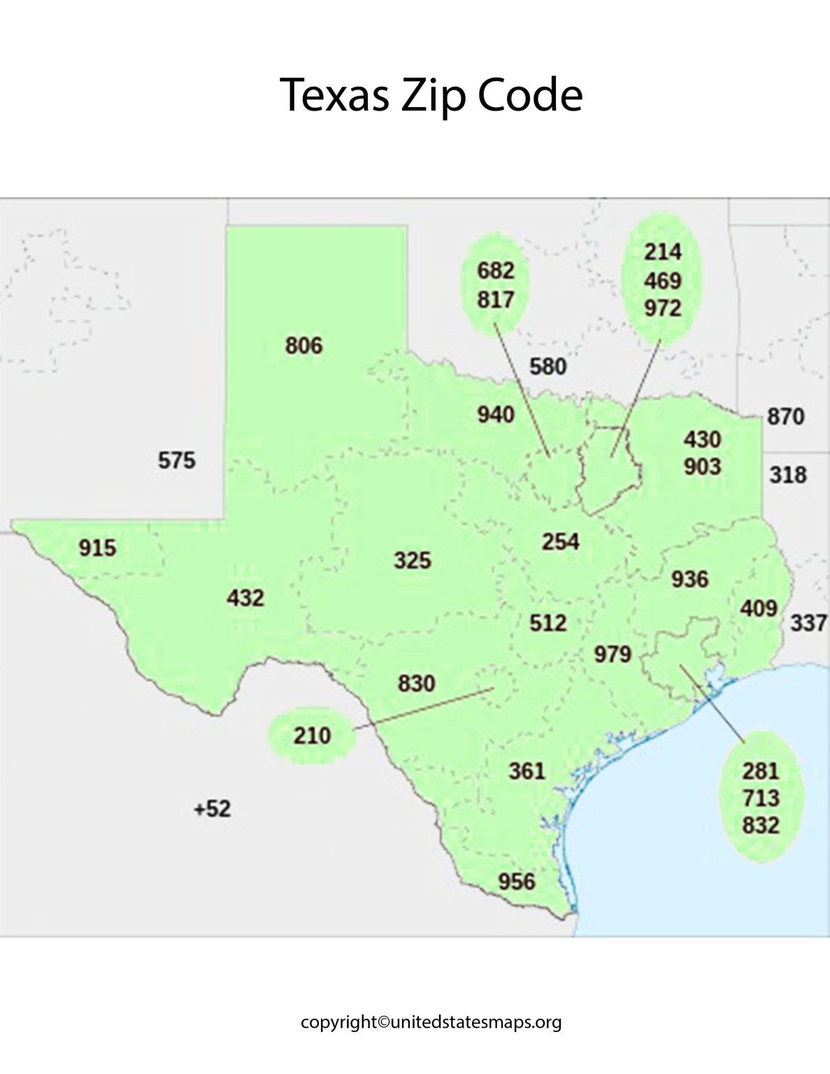 Texas Zip Code Map | Map of Texas with Zip Codes